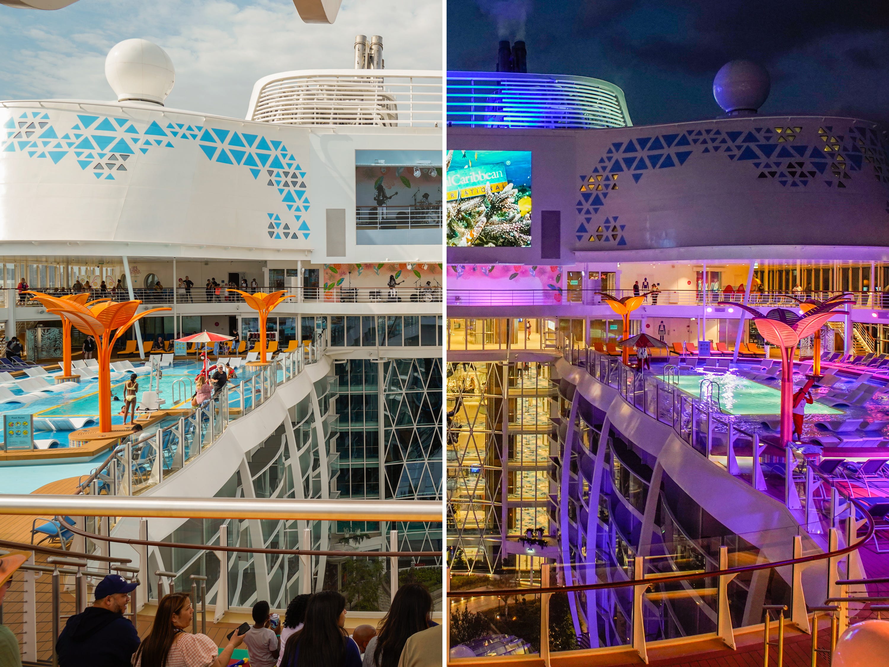 10 side-by-side photos show how a Royal Caribbean cruise ship ...