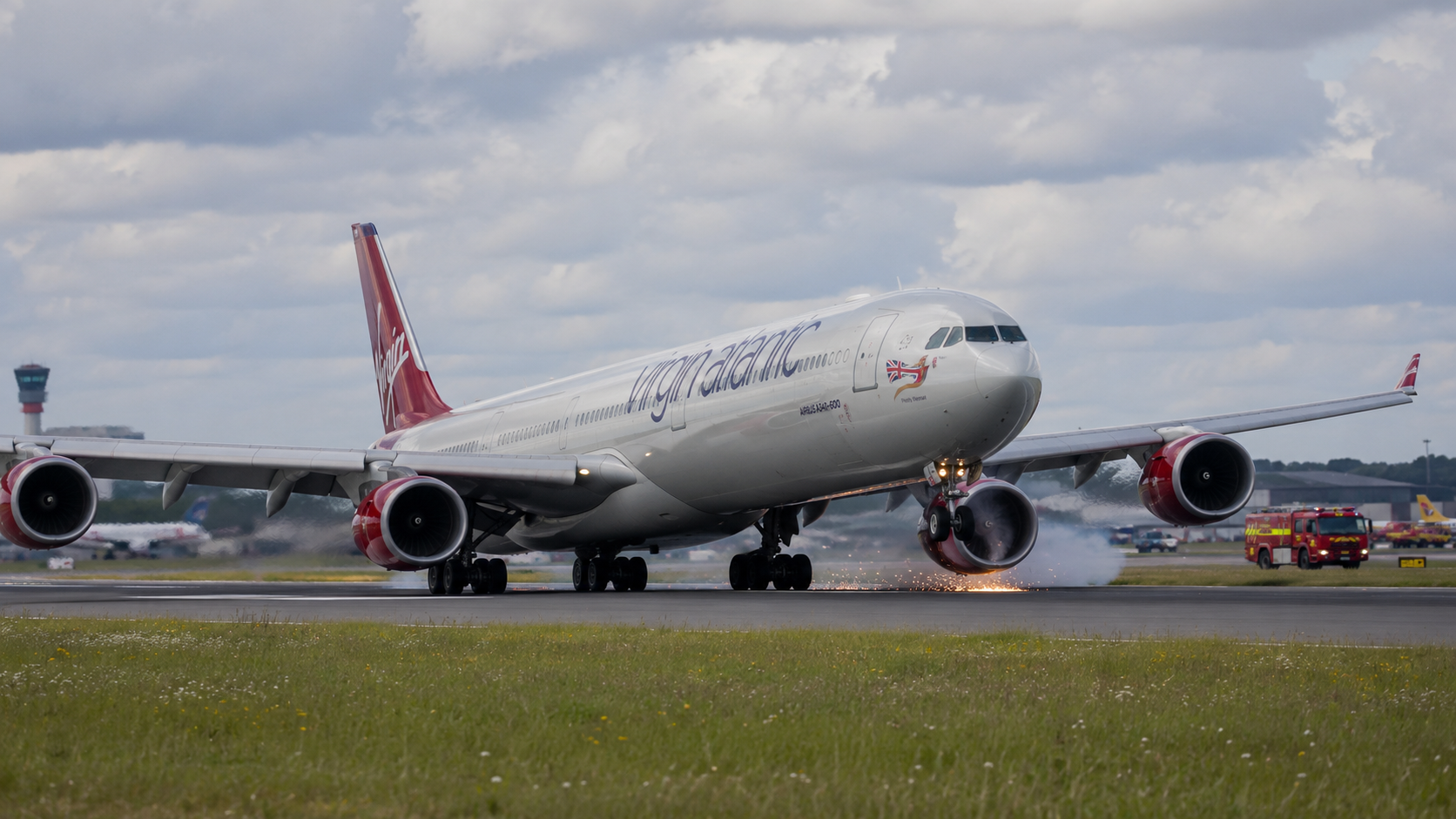 Virgin flight 024 landed with one gear trapped