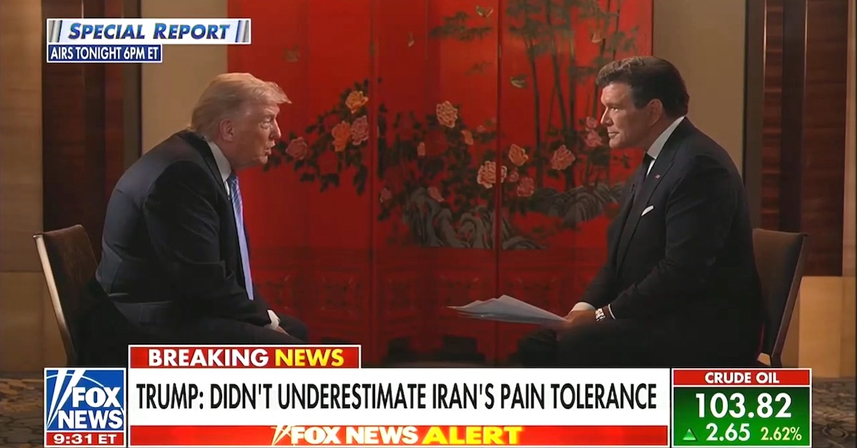 Fox’s Bret Baier asks Trump if he ‘underestimated’ Iran’s ‘pain ...
