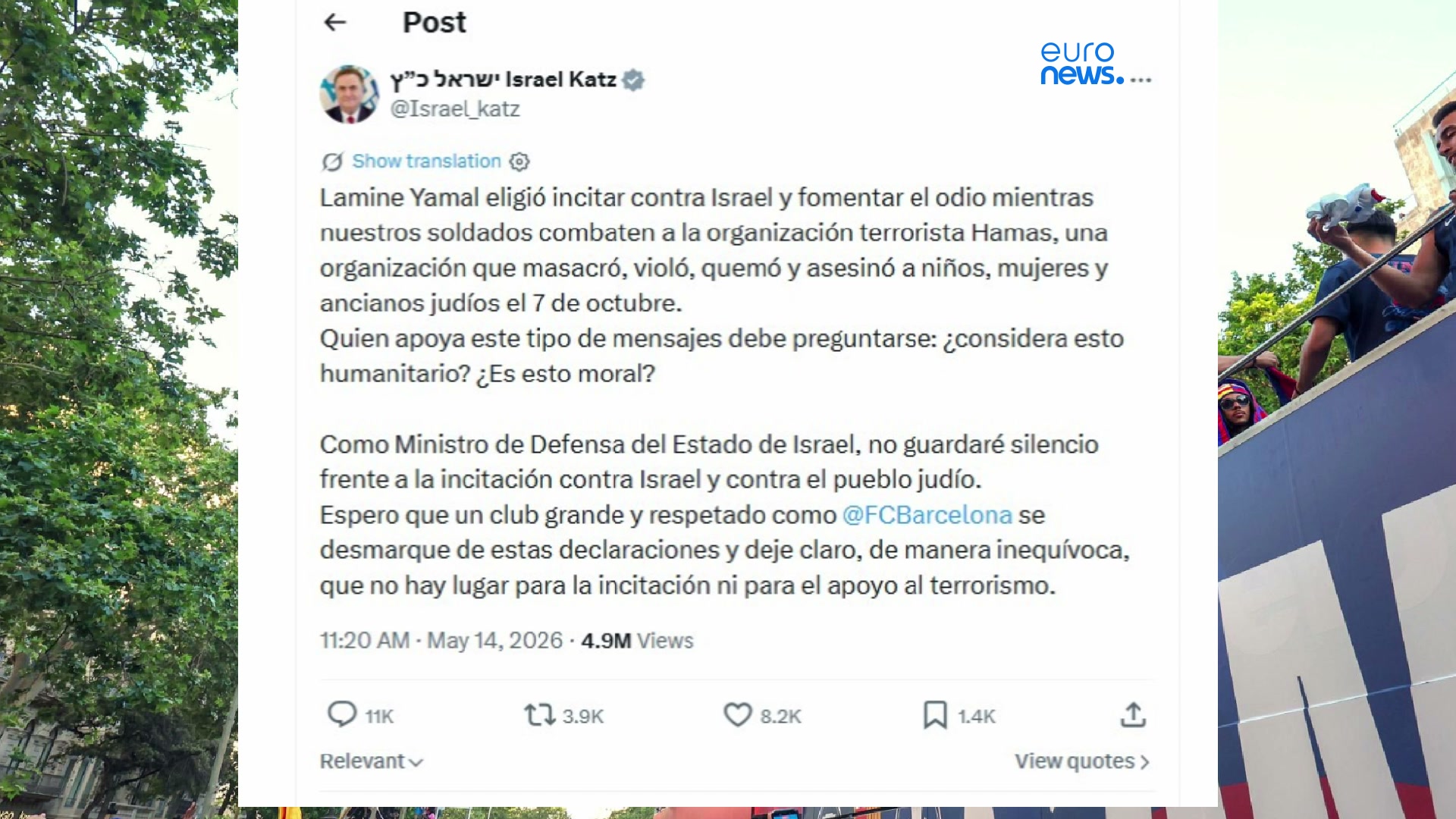 Pedro Sánchez defiende a Lamine Yamal tras las críticas de Israel por ...