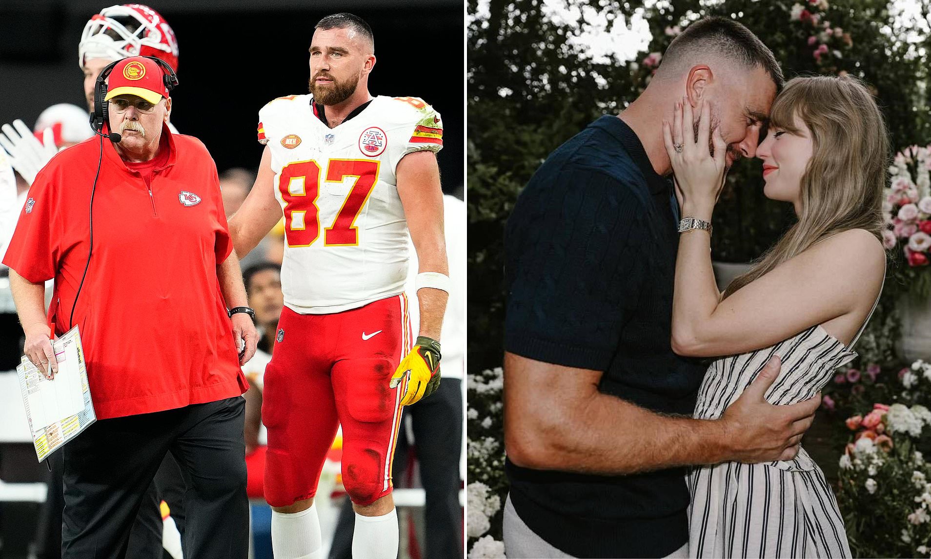 Chiefs coach Andy Reid hints he's invited to Travis Kelce and Taylor ...
