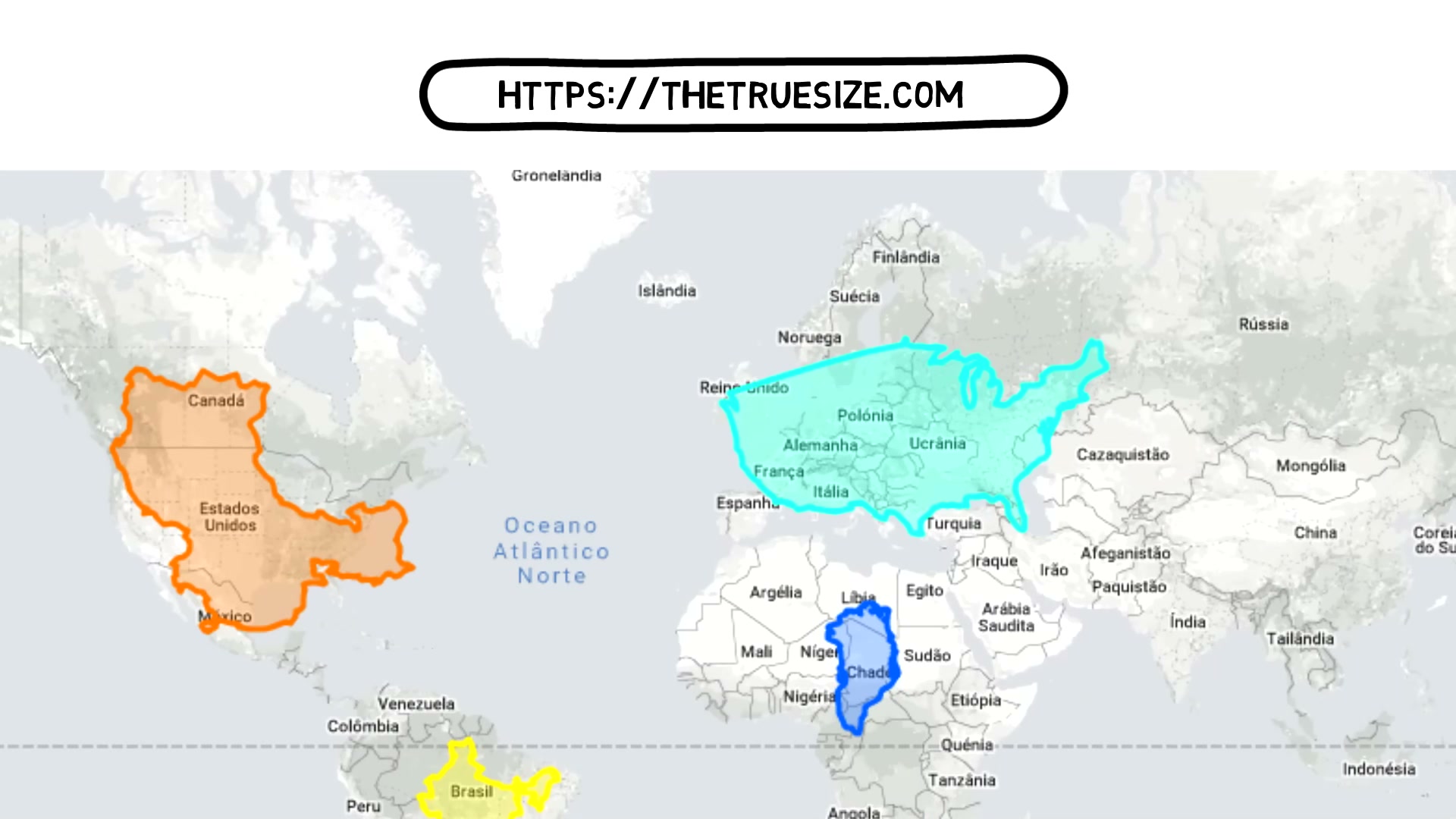 O real tamanho dos países