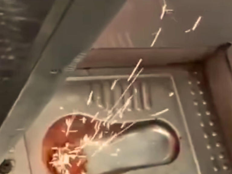 Watch: Fire sparks erupt inside moving train toilet after sudden ...