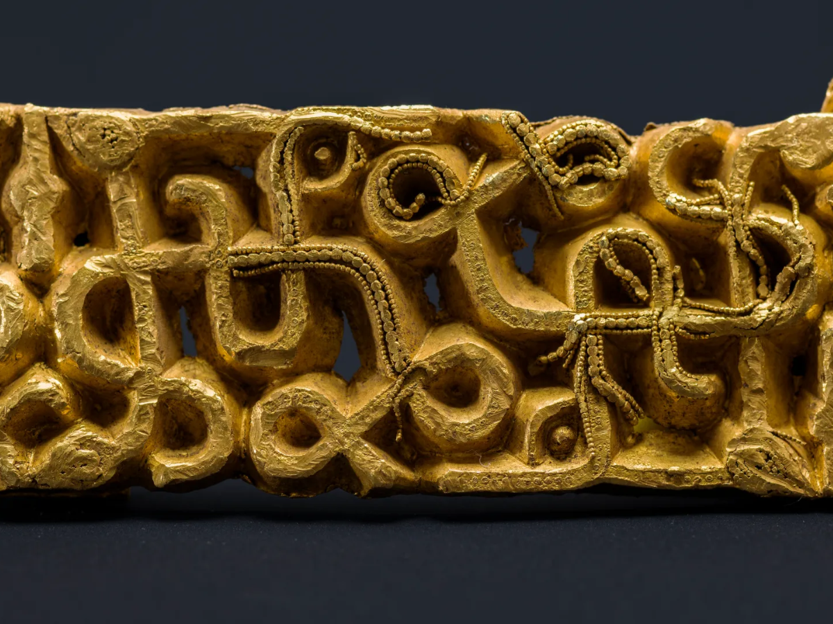 A man walking through the forest stumbled upon a gold sword, hidden ...