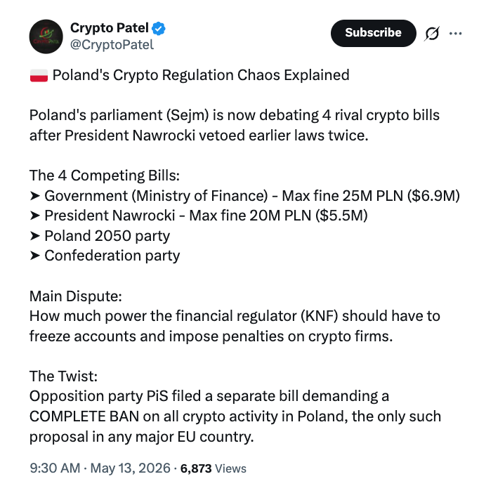 Polish lawmakers back revised crypto bill after repeated vetoes