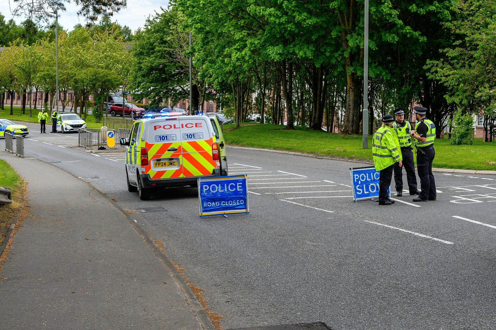Girl, 13, taken to hospital after car collision on busy Falkirk road