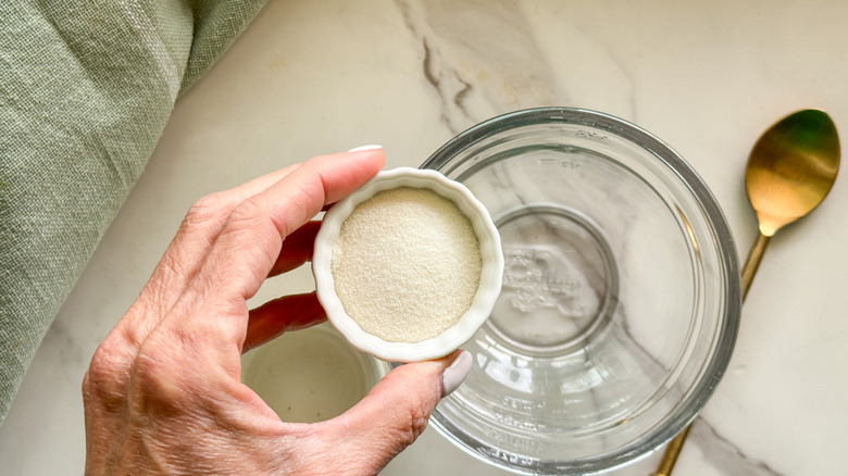 Matcha pudding with sweet red bean paste recipe
