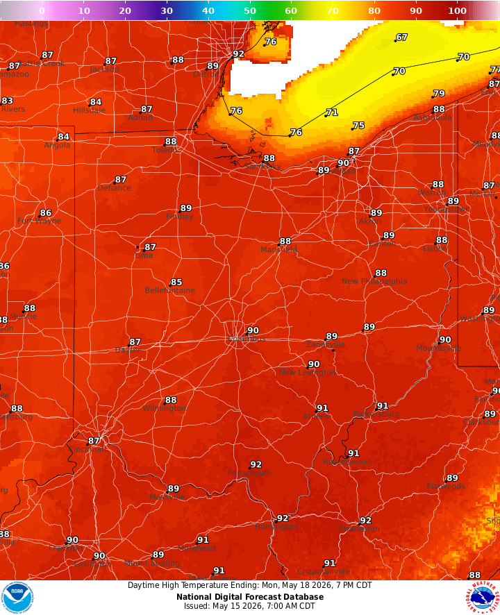 Ohio heat wave mapped: Temps in 90s with feels-like near 100 next week