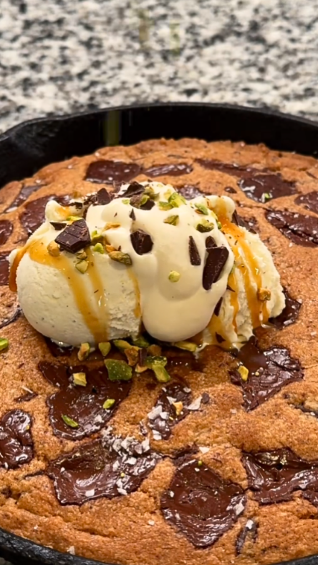 Brown butter tahini skillet cookie recipe