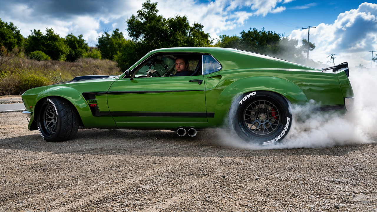 Hand built 625HP custom '70 Ford Mustang with a massive burnout ability