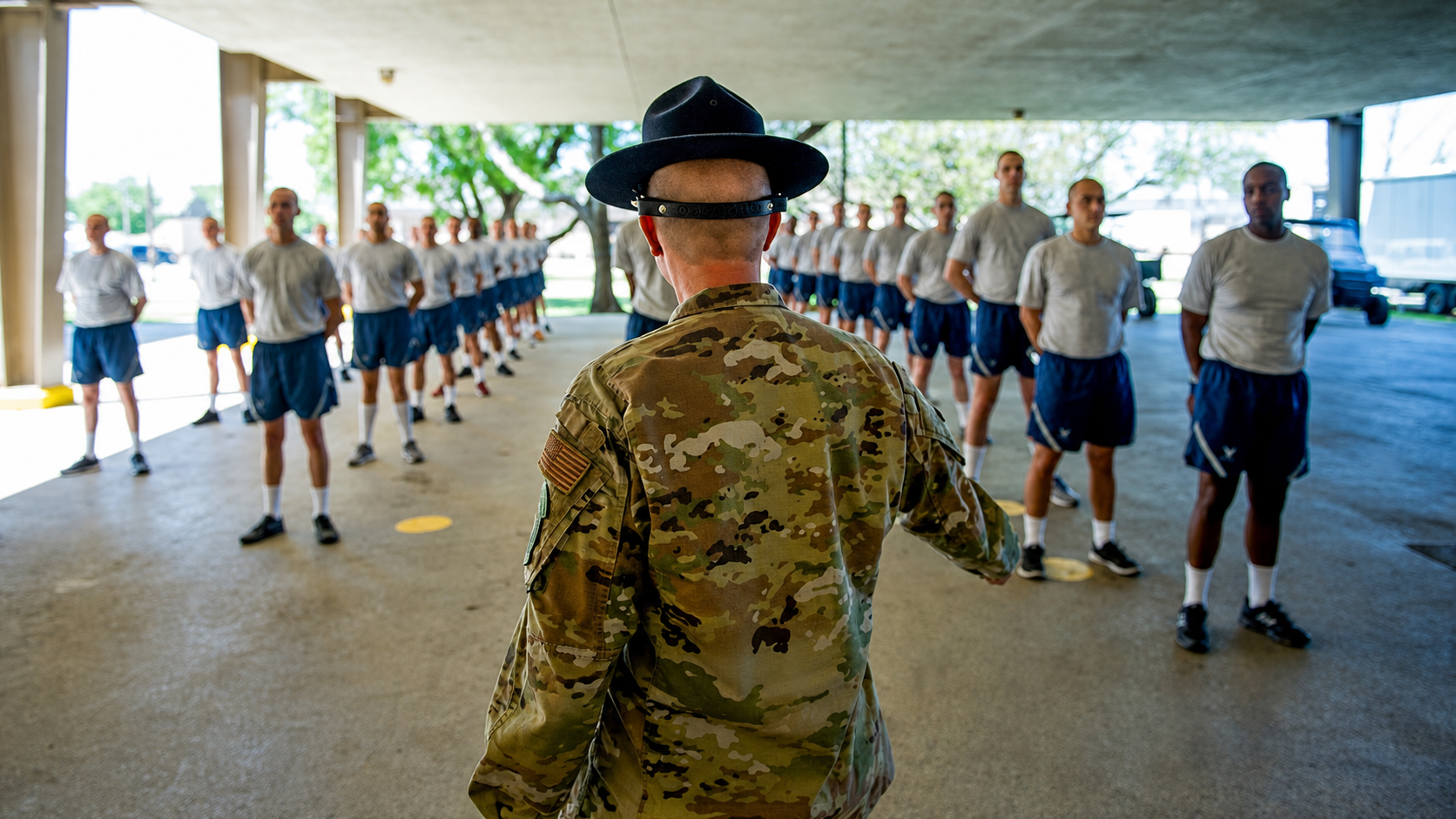 Essential skills and routines at Air Force basic training