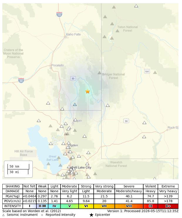 Earthquake rattled areas north of Bear Lake Friday morning