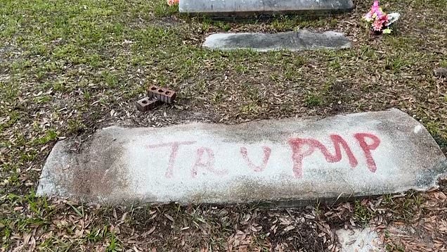 Vandals spray paint 'Trump' on black graves in Florida