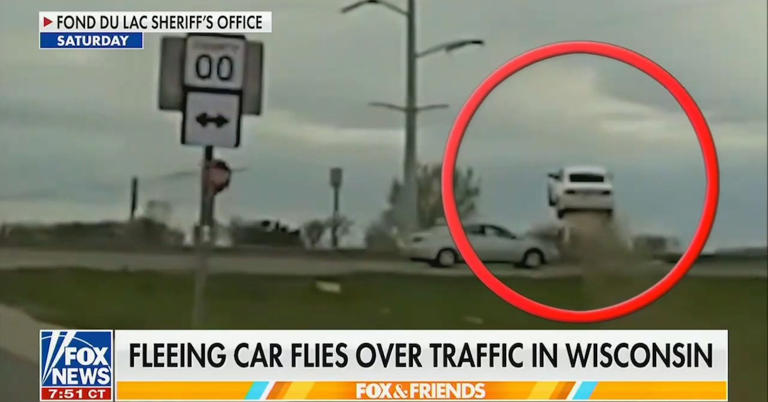 Watch: Suspect’s car goes flying over traffic in wild Wisconsin police ...
