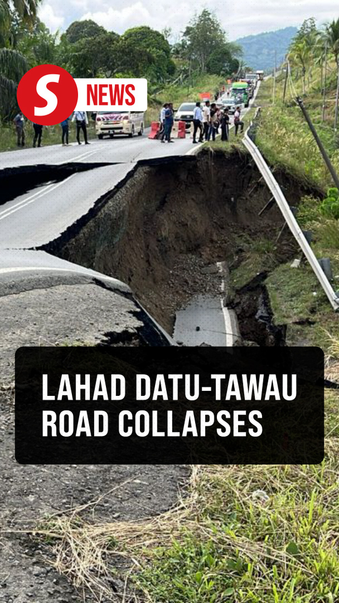 Lahad Datu and Tawau cut off after 50m stretch of road collapses