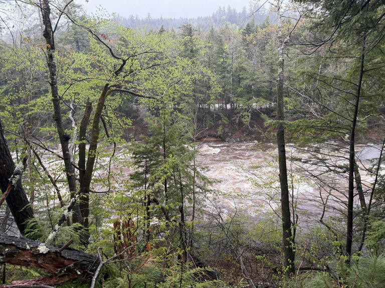 Flooding underway along the Saco River as rain continues to fall