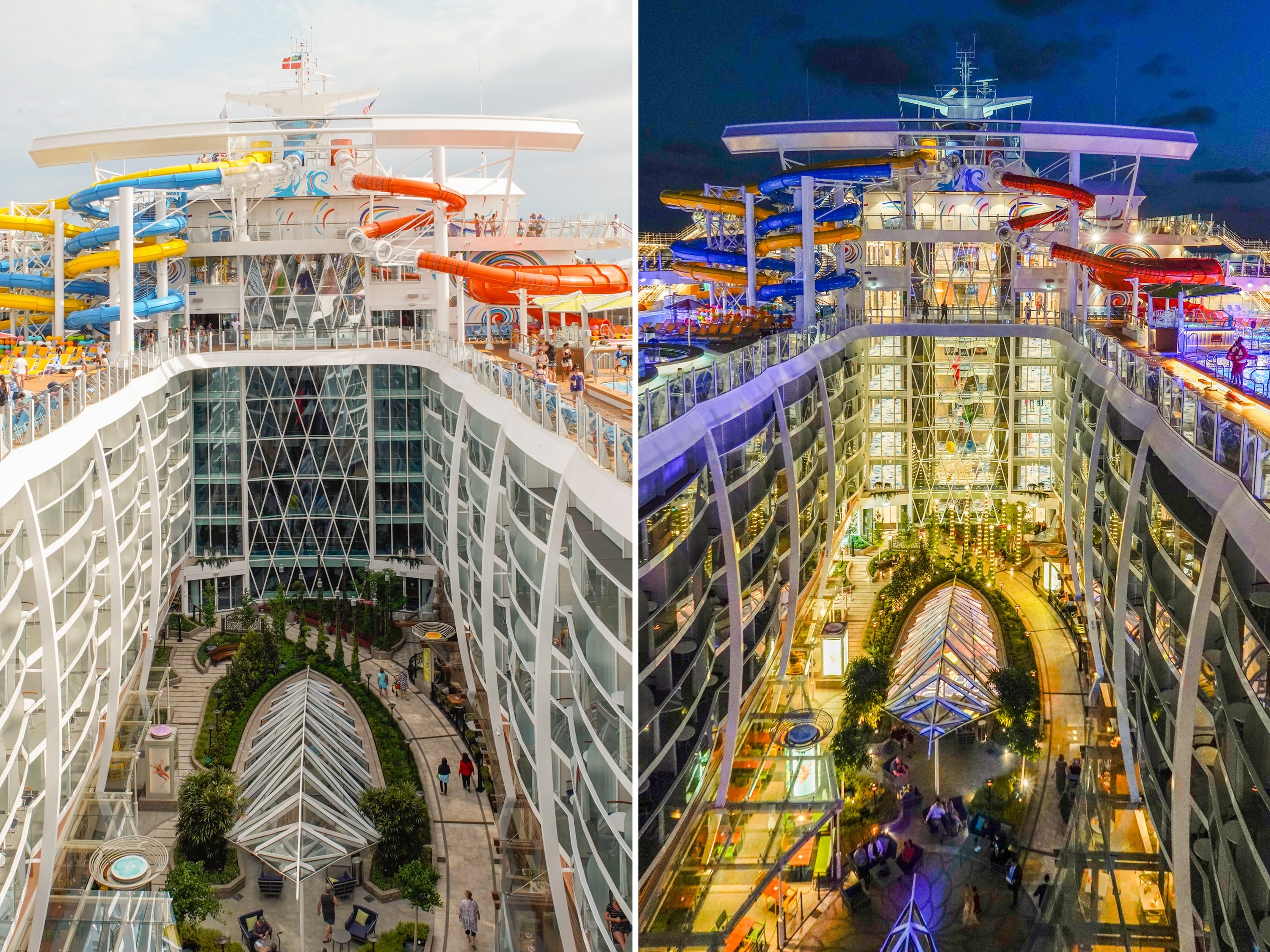 10 side-by-side photos show how a Royal Caribbean cruise ship ...