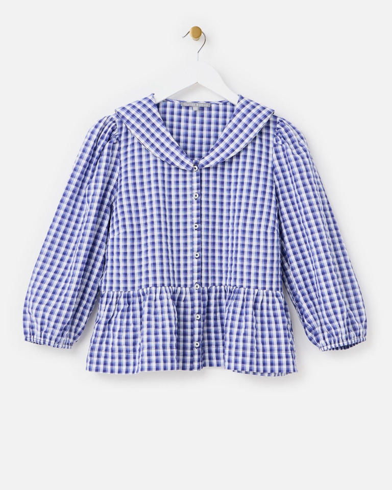 Oliver Bonas's gingham blouse nails the return of the peplum hem this ...