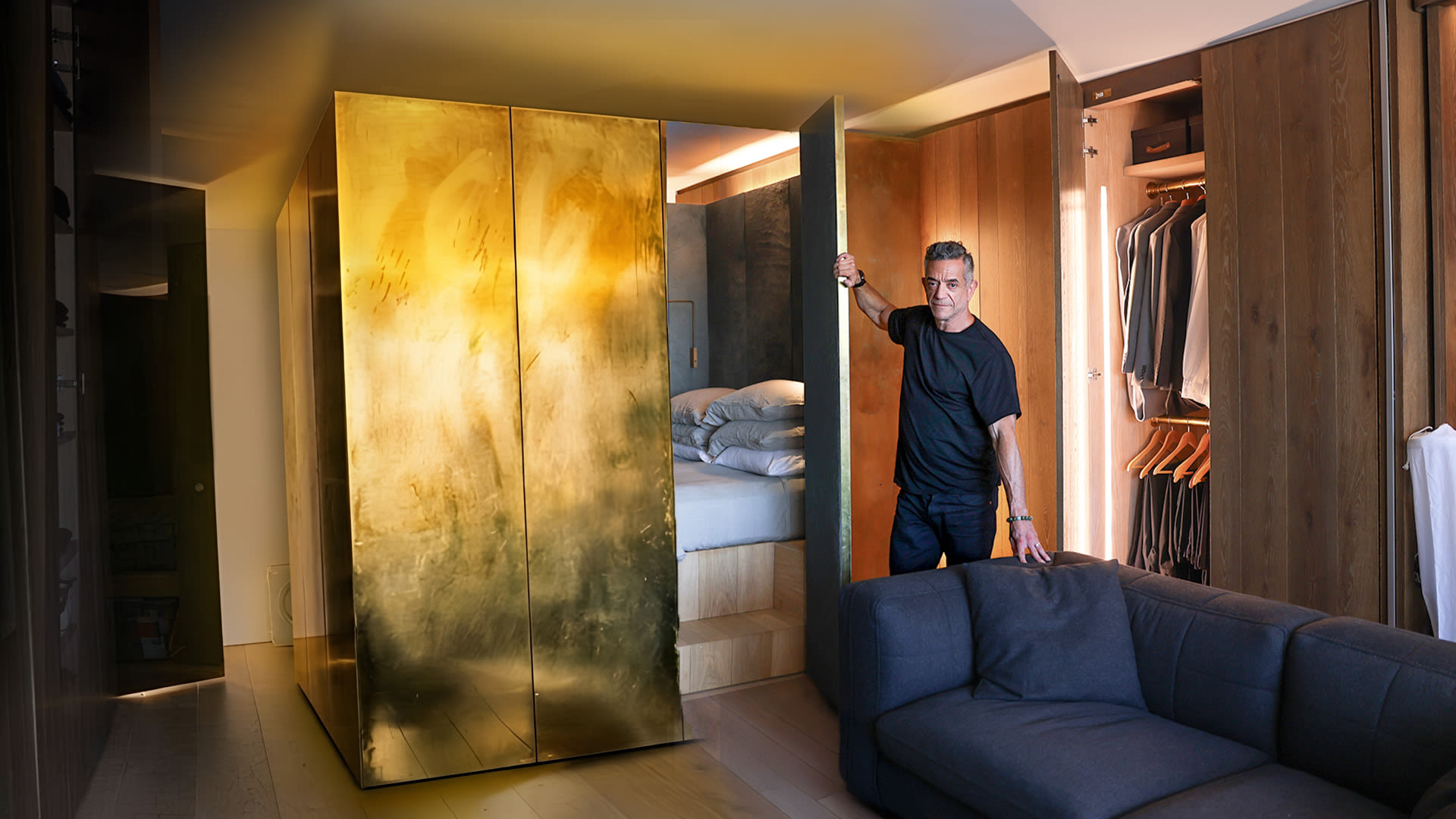 An architect’s hidden bedroom inside his 420-sq-ft NYC studio