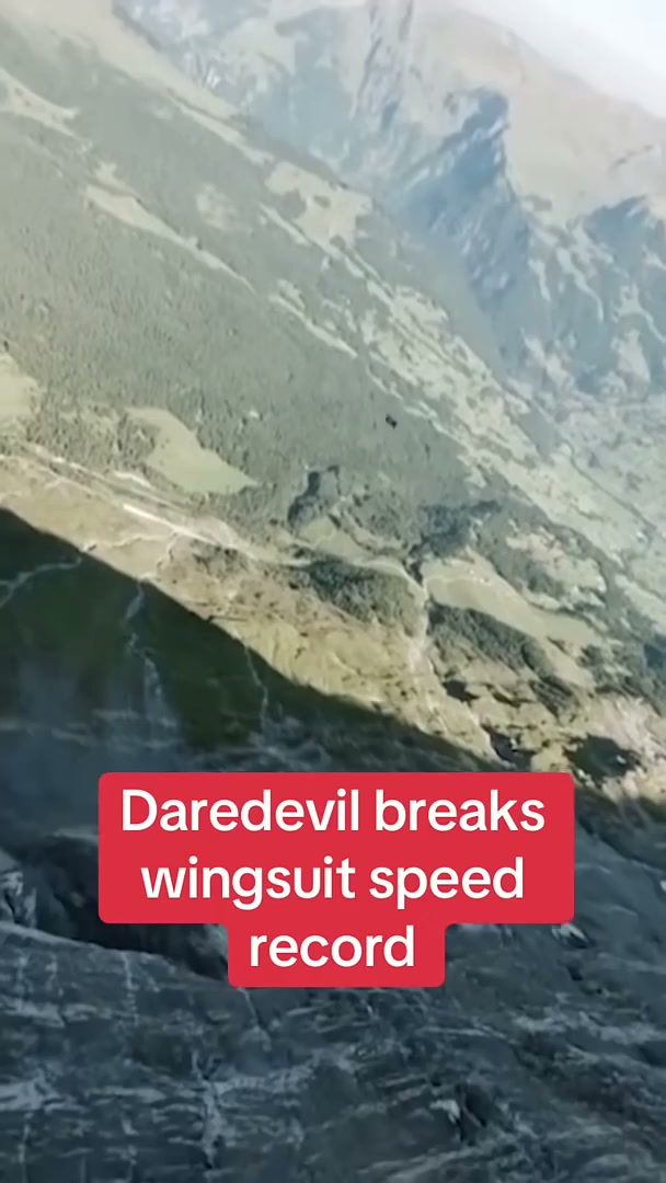 Daredevil wingsuit pilot shatters speed record at 347kph