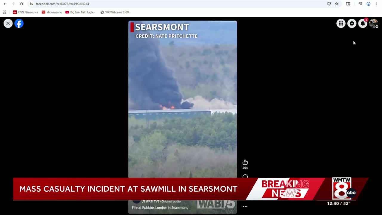 Video: Explosion, raging fire reported at lumber mill in Searsmont, Maine