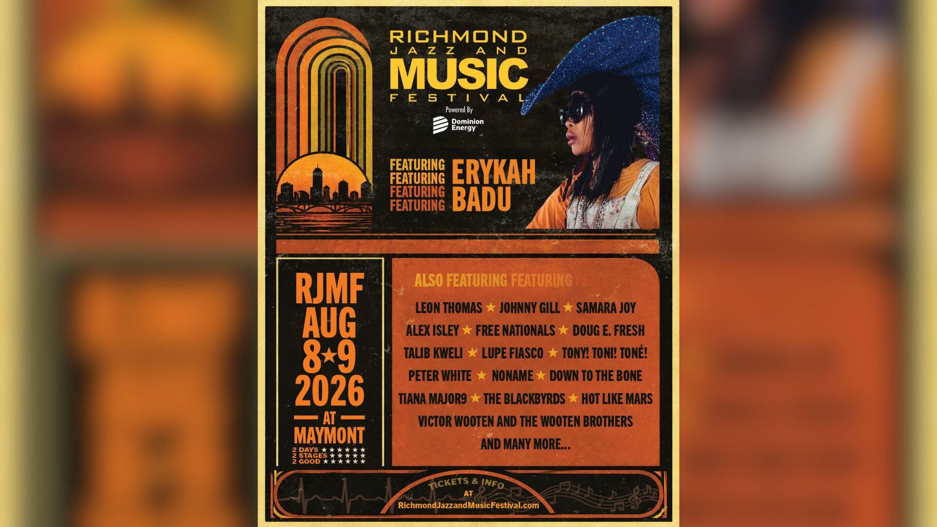 Erykah Badu to headline Richmond Jazz and Music Festival