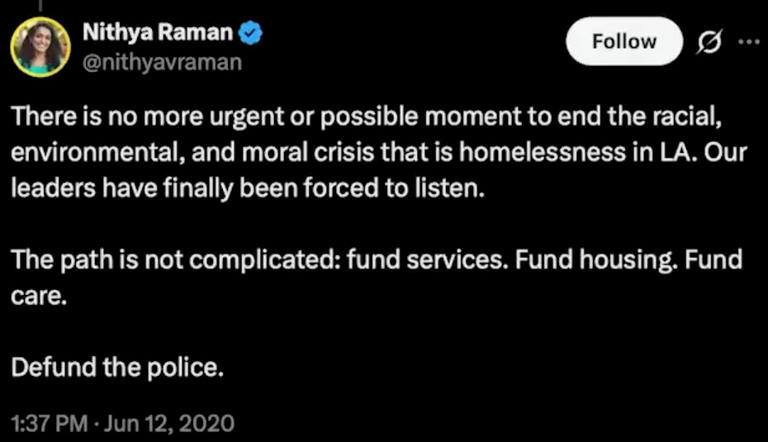 LA mayoral hopeful Nithya Raman dodges defund-the-police question with ...