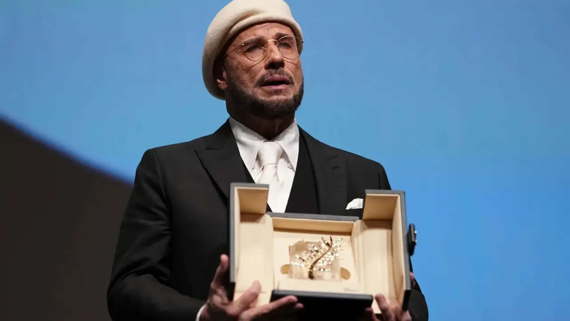 John Travolta tears up over honorary Palme d'Or at Cannes Film Festival ...