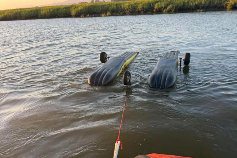 Pilot rescued after small plane crashes in Petaluma River