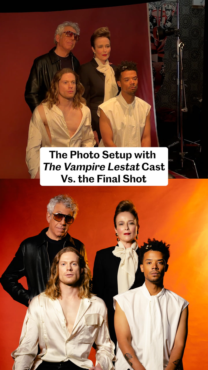 The Vampire Lestat photoshoot setup vs the final shot