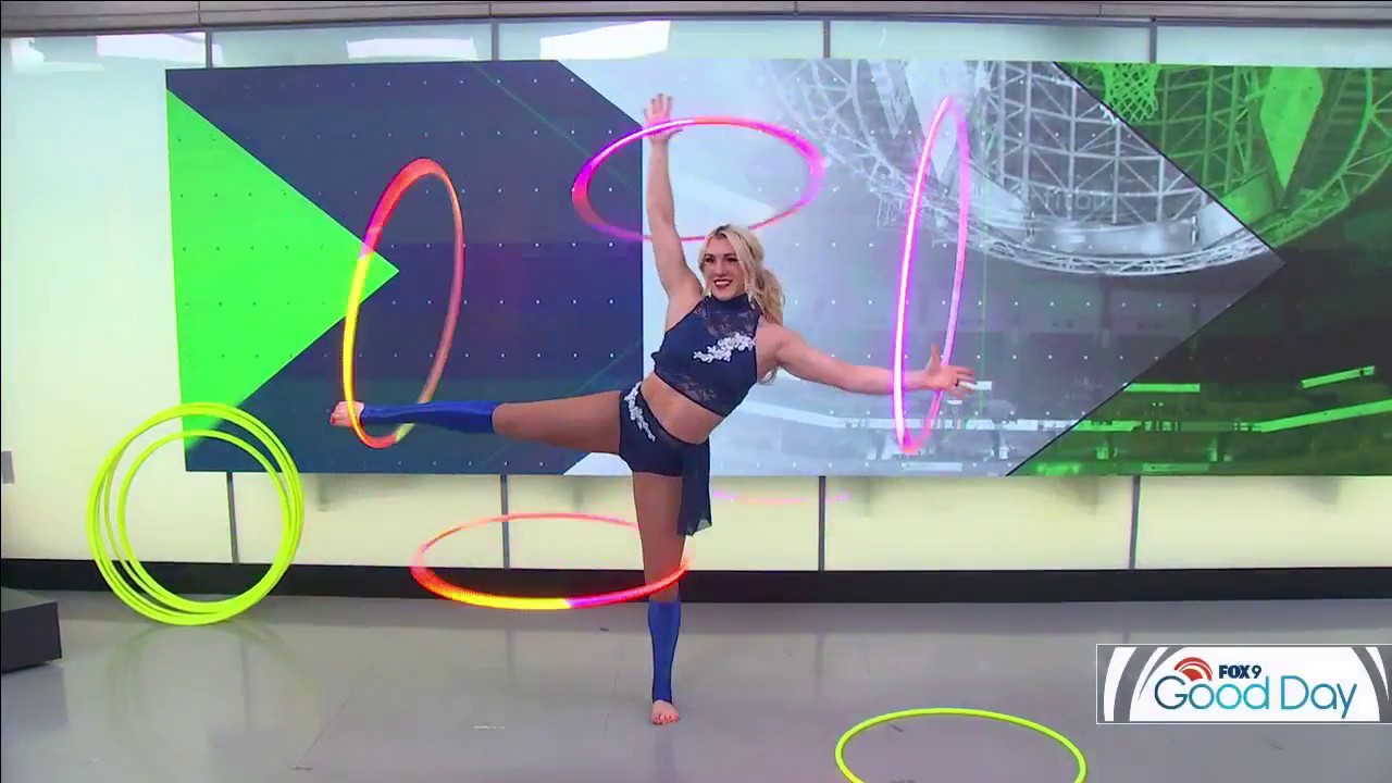 Modern circus performer entertains at Timberwolves game