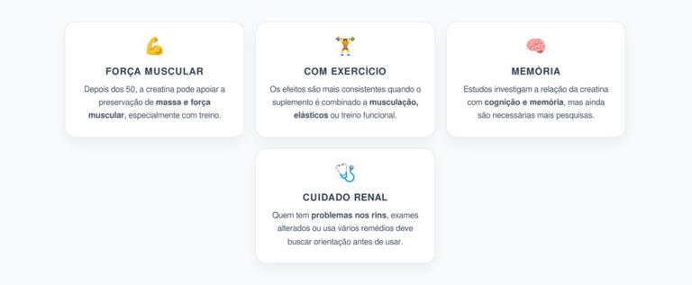 Creatina depois dos 50: o suplemento que saiu da academia e entrou na ...