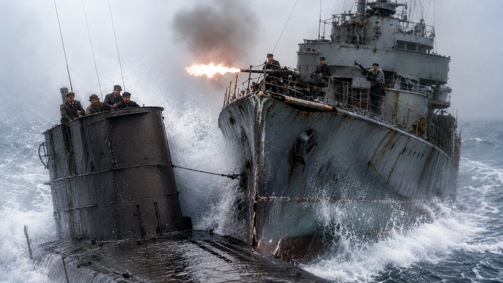 The convoy battle where a Canadian destroyer rammed a U-boat to death