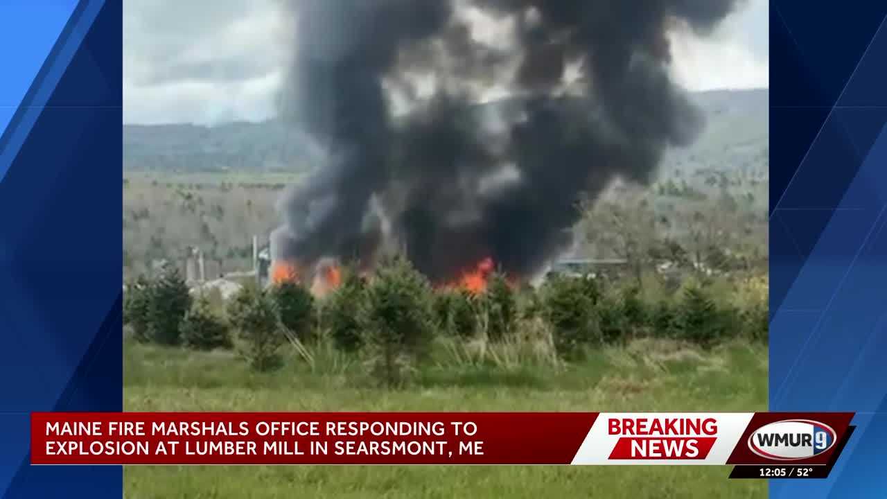 Explosion, raging fire reported at Maine lumber mill