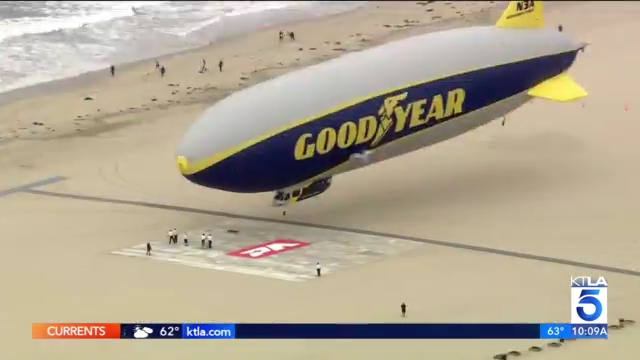 Goodyear Blimp lands on Huntington Beach to announce Pacific Air Show ...