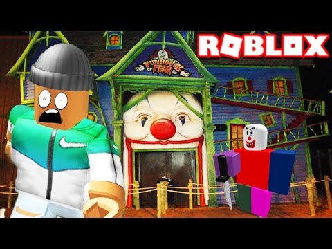 Escaping a fun house in Roblox