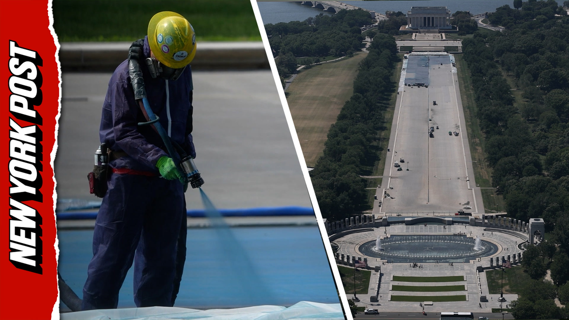 Latest look at Trump's Lincoln Memorial Reflecting Pool renovation as ...