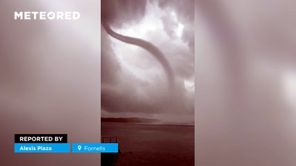 Several waterspouts made landfall in Menorca and Mallorca, Spain