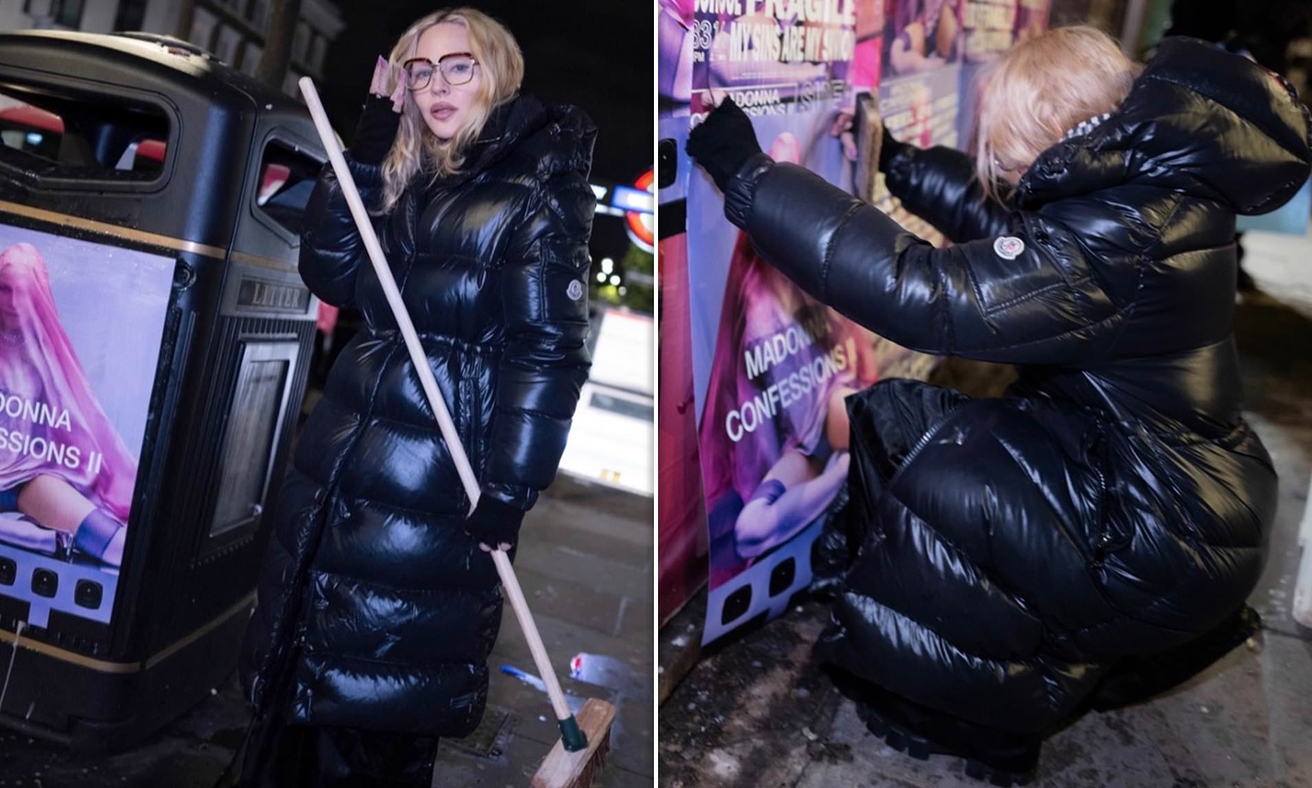Poster girl for pop! Madonna puts up posters in Shoreditch to promote ...
