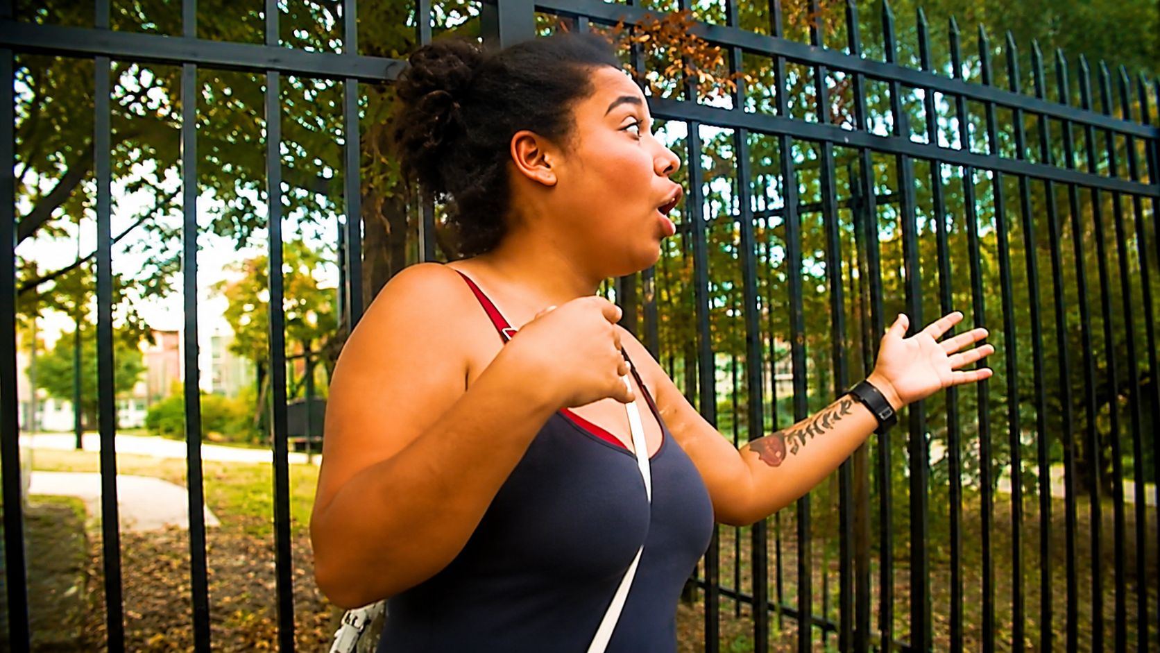 A woman confronted kids who were just playing