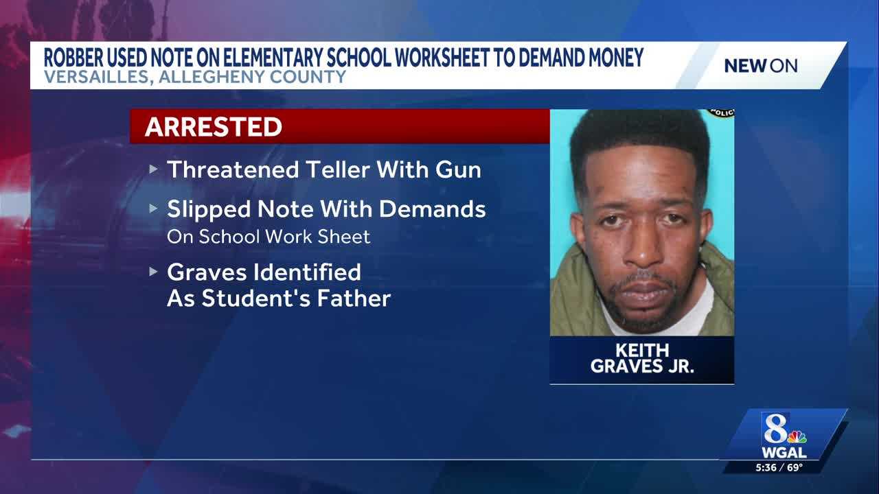 Pa. man arrested after allegedly robbing a bank using a note written on ...