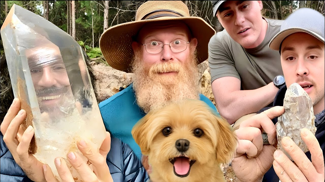 YouTube crew finds amazing quartz crystal pocket!