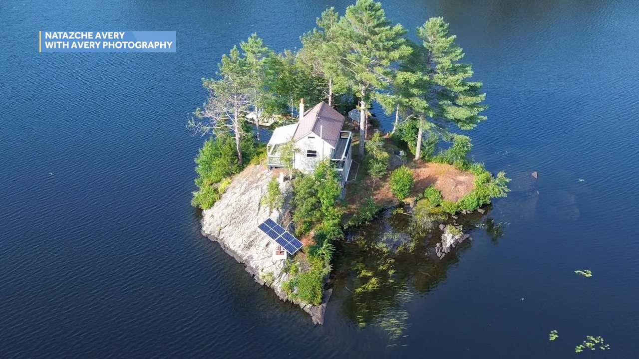 Private island, house listed in Milan, New Hampshire, catching ...