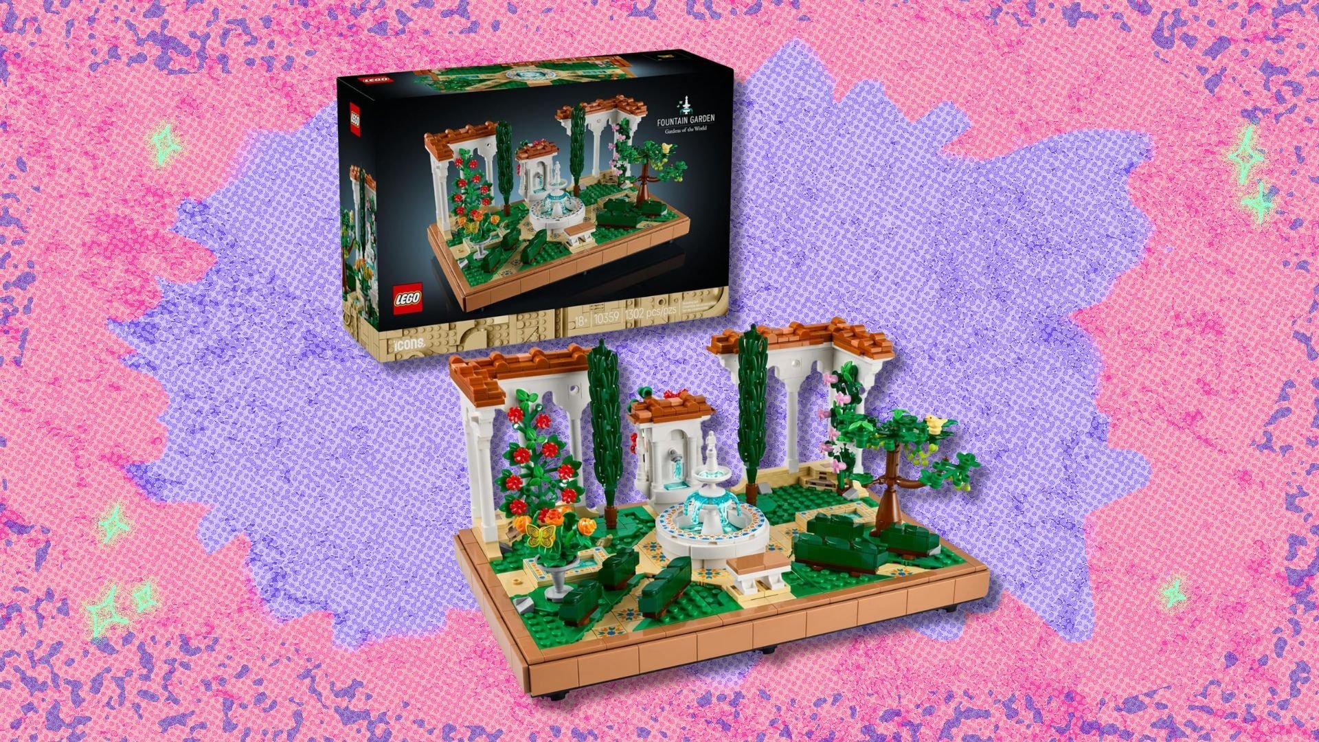 The delightful Lego Icons Fountain Garden is down to under $80 at ...