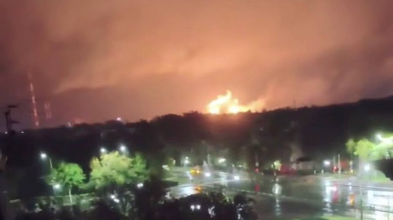 Chemical plant in Russia's Stavropol Krai on fire after drone strike ...