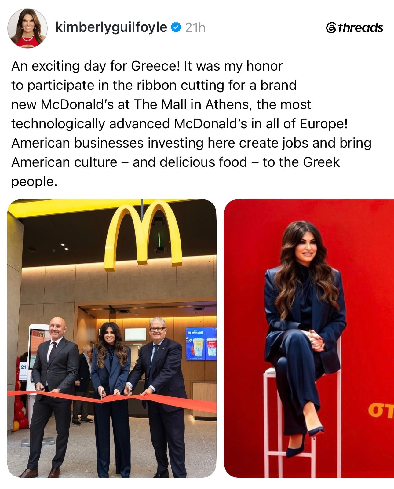 Kimberly Guilfoyle tries fast food diplomacy