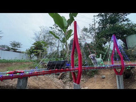 Building a mini cable-stayed bridge