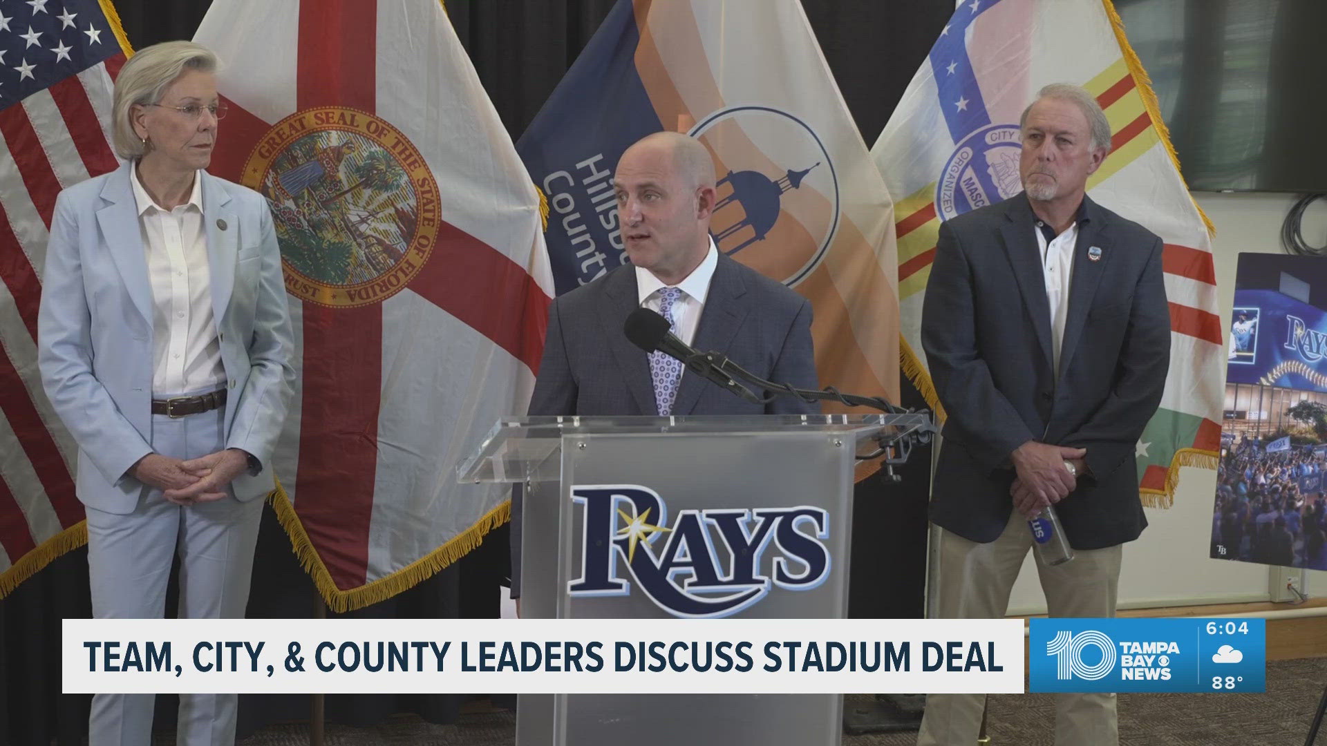 Rays, Tampa and Hillsborough leaders address the public after reaching ...
