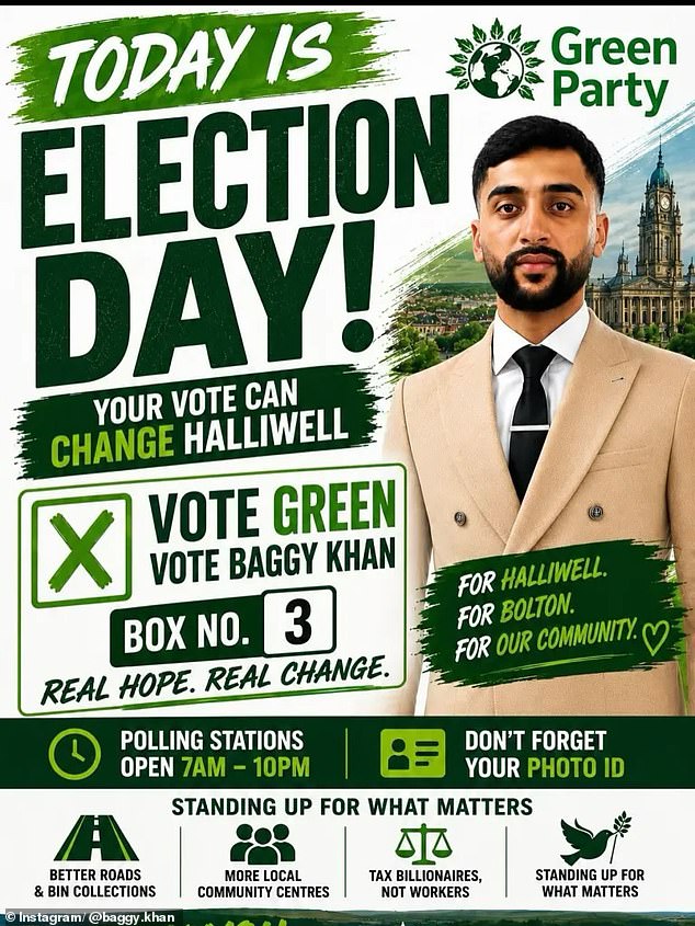 The great green hypocrite: Green Party councillor 'Baggy' Khan drives a ...