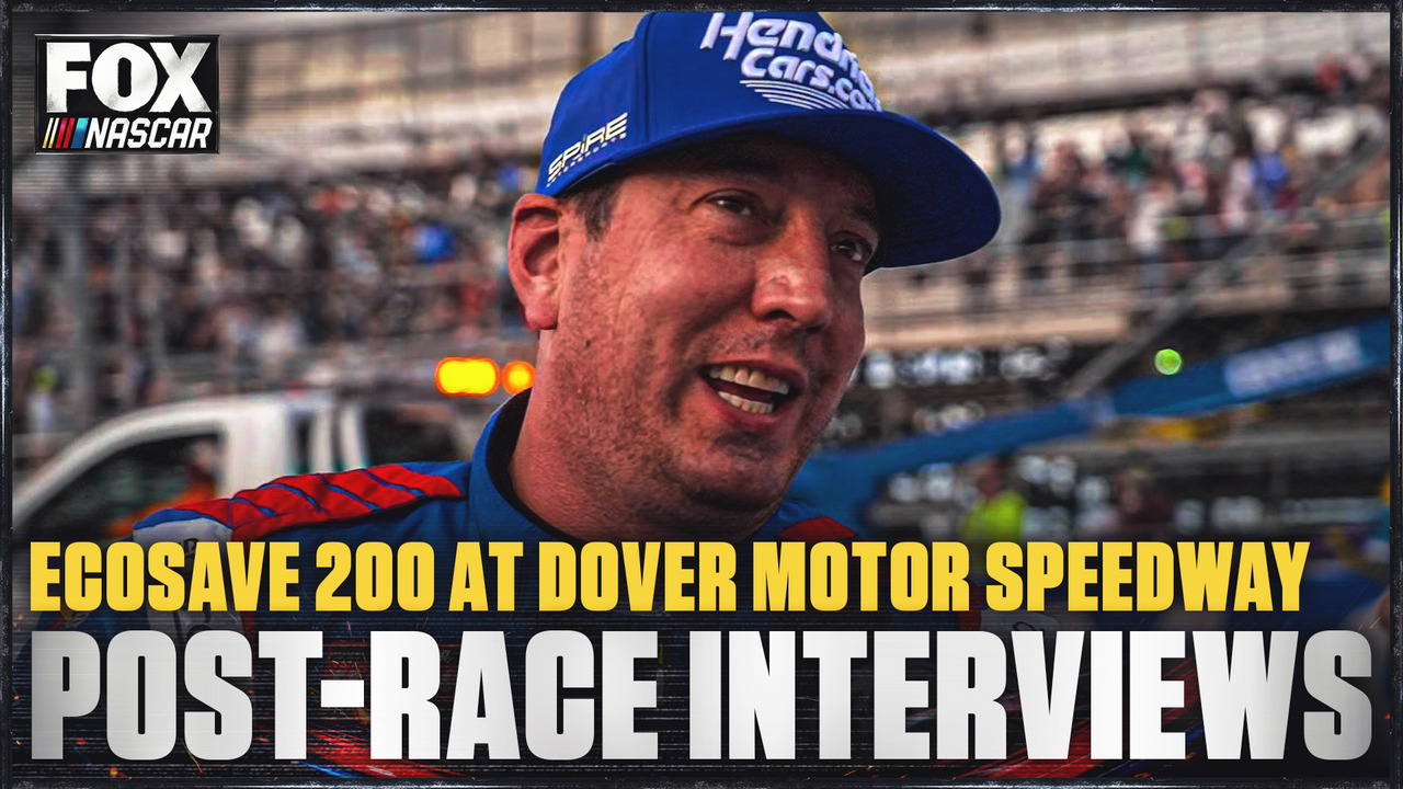 Kyle Busch, Clint Bowyer and Ty Majeski after ECOSAVE 200 at Dover ...